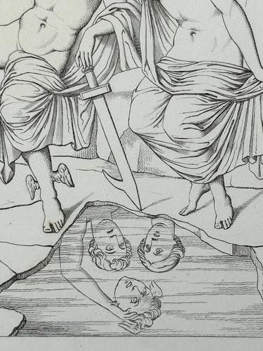 Engraving 19th Antiquity Perseus And Andromeda Medusa Mythology Art ...