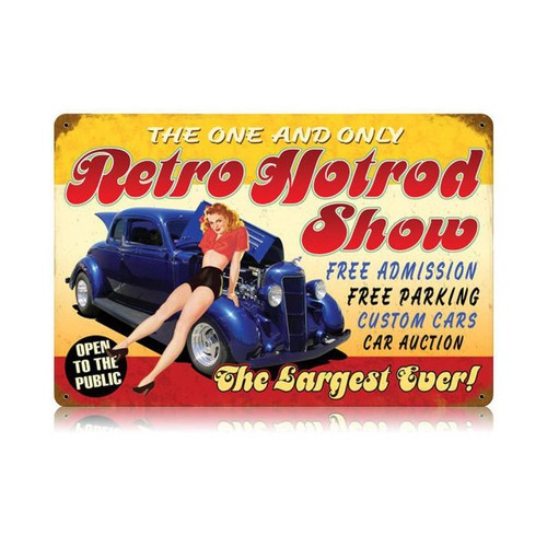 Retro Hot Rod Show Pin Up Muscle Car USA Vintage Sign Tin Sign Sign ...