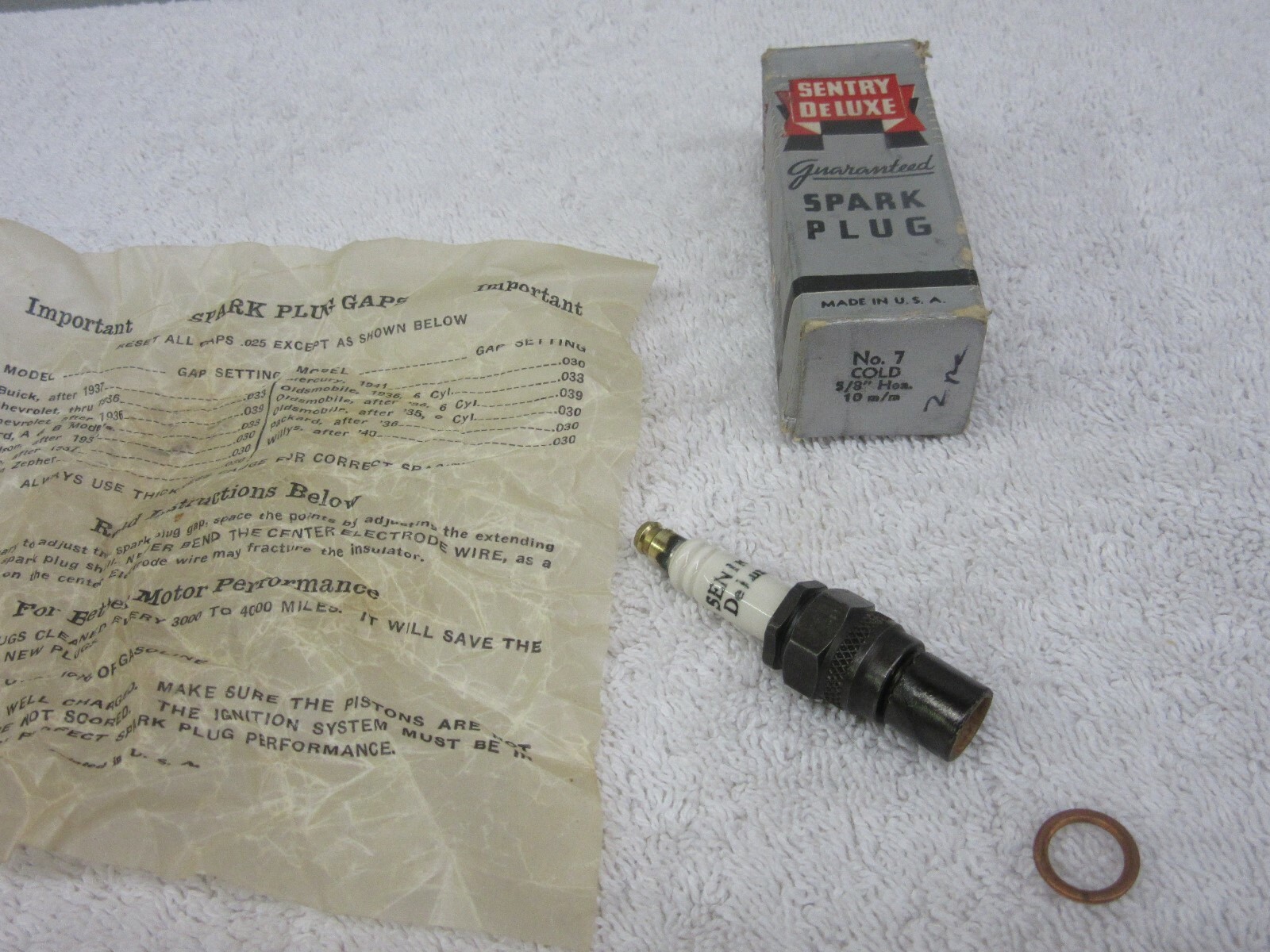 NEW IN BOX Vintage Antique Sentry Deluxe No. 7 Spark Plug 10mm ...