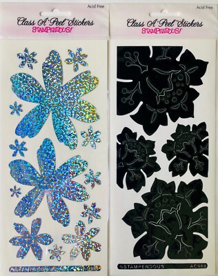 2 Stampendous Class A-Peel Stickers Jumbo Damask Rose & Jumbo Daisy ...