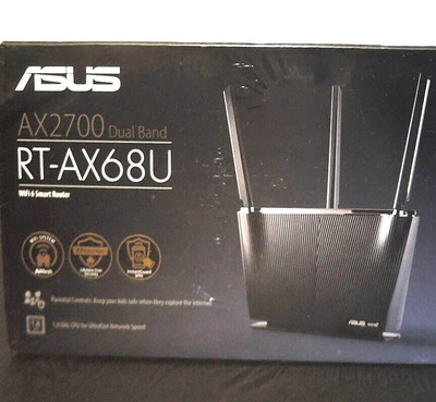NEW SEALED ASUS RT-AX68U AX2700 DUAL-BAND WI-FI 6 ROUTER BLACK ...