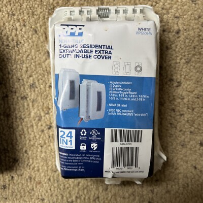 RPP NON-METALLIC 1-GANG RESID EXPANDABLE EXTRA DUTY IN-USE COVER white ...