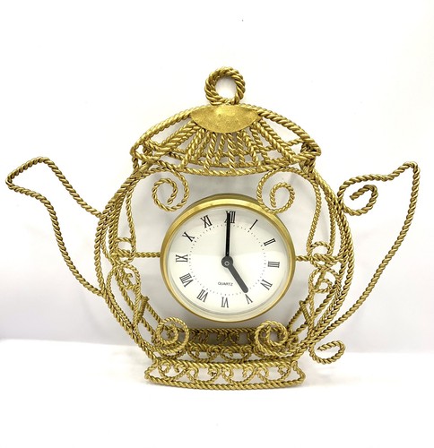Wire Framed Teapot Kettle Clock Mantle Wall Mount Gager Quartz Movement | eBay