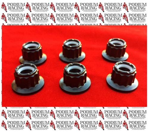 Ducati Schwarze Titan 12-Punkt Ritzelmuttern Set Von 6 Selbstsichernd ...