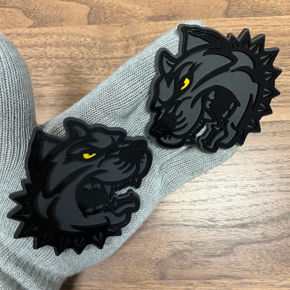 PitBull Badges Emblem Alpha Pit Yellow Eye, Black Bulldog Fender Angry ...