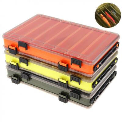 Portable Fishing Tackle Large Box 14 Compartments 2 Layer Hook Lure ...