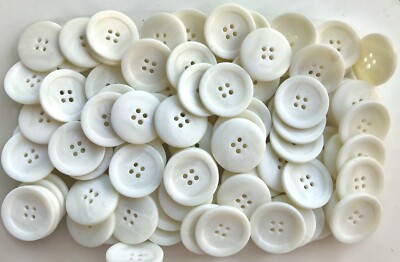 Large 20mm 28mm White Ivory Milky White 4 Hole Craft Buttons Button ...