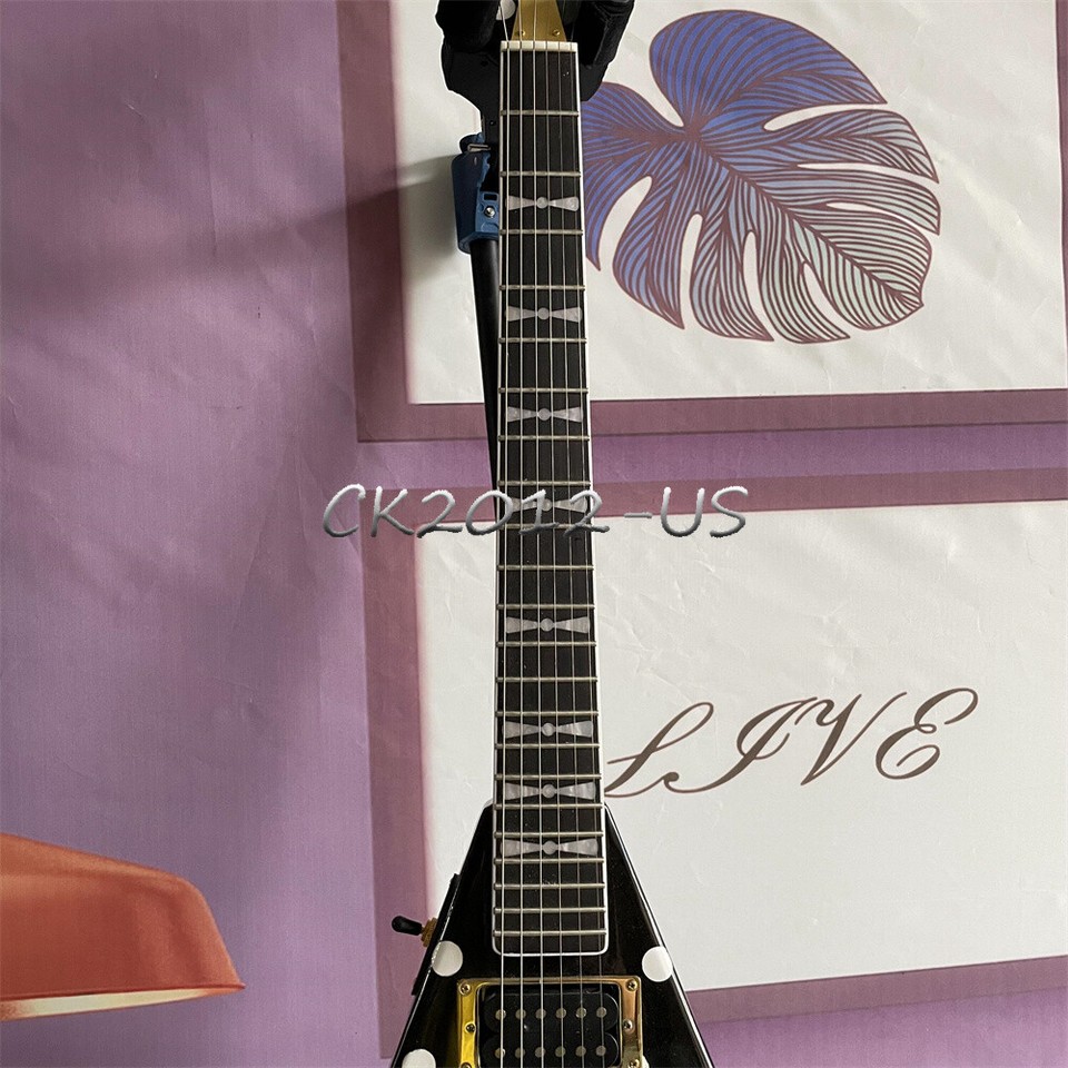 Black&White Polka Dot Fly V Randy Rhoads RR Electric Guitar Tremolo HH ...