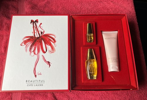 NEW GIFT BOXED ESTEE LAUDER BEAUTIFUL TO GO 3 PC SET LOTION & PARFUM ...