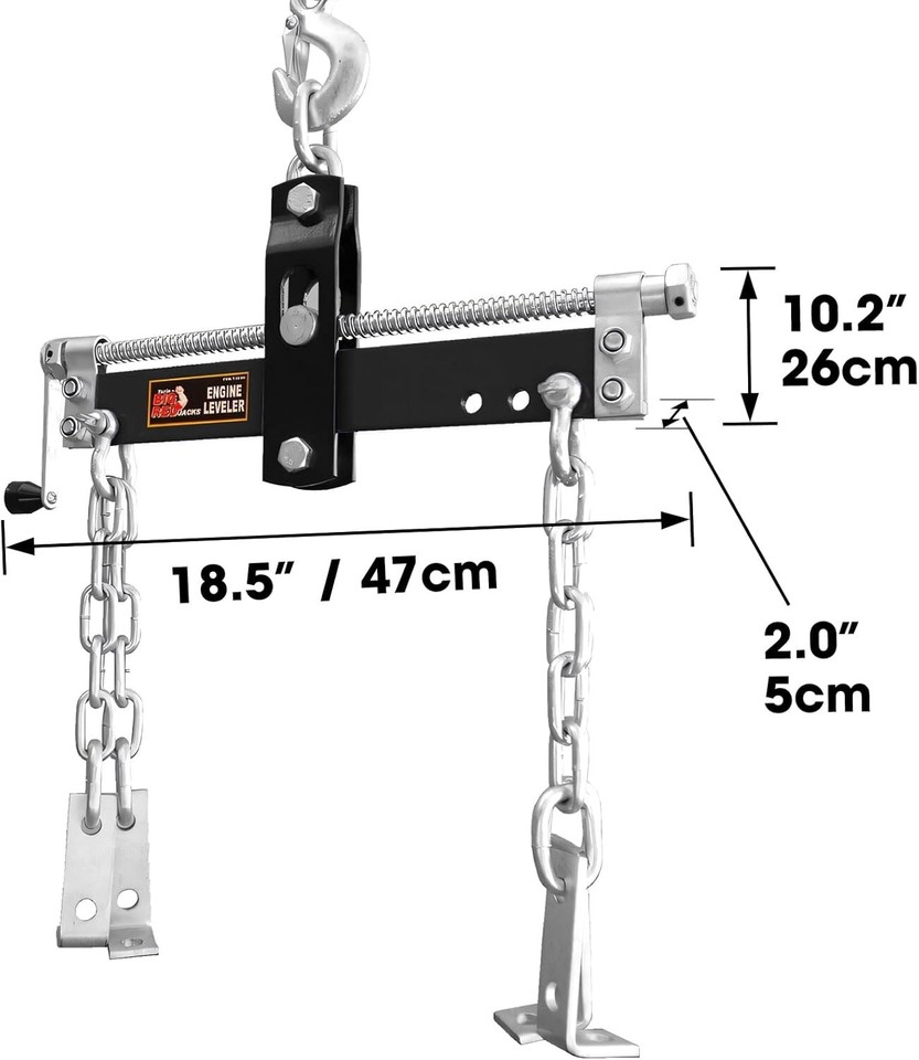 Engine Hoist Leveler, 3/4 Ton (1500 lb) Capacity, 3-Position Adjustable ...