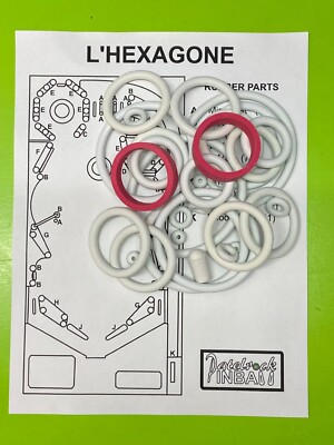 1986 Christian Tabart Automatic L'Hexagone Pinball Machine Rubber Ring ...