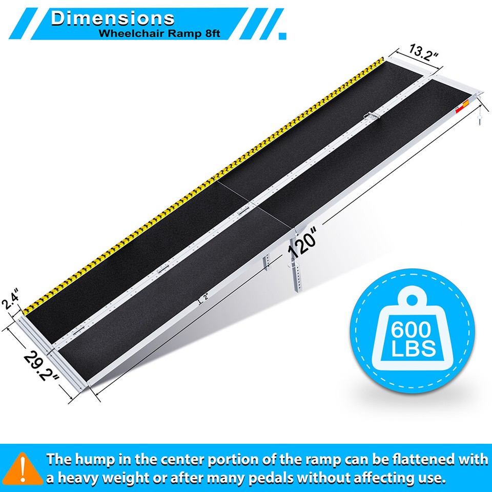 2-10ft Folding Aluminum Wheelchair Ramp Portable Mobility Scooter Non ...