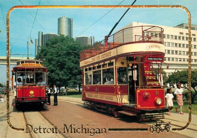 Postcard Detroit, Michigan - Street Car Trolleys | eBay