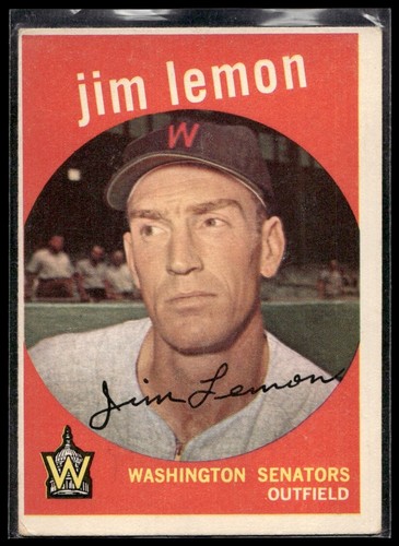 1959 TOPPS JIM LEMON 215 VG-EX BASEBALL WASHINGTON SENATORS | eBay