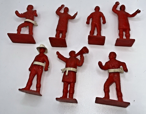 Vintage Rare MPC Plastic Red Fireman Hand Figures Belt 1960s 7 Figures ...