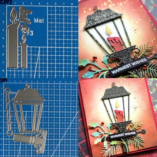 Lantern Candle Metal Cutting Dies Scrapbooking Embossing Paper Card ...
