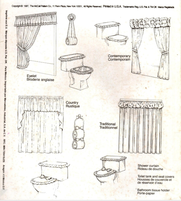 1997 Home Decor Bathroom Essentials Sewing Pattern McCall's 8658 New ...
