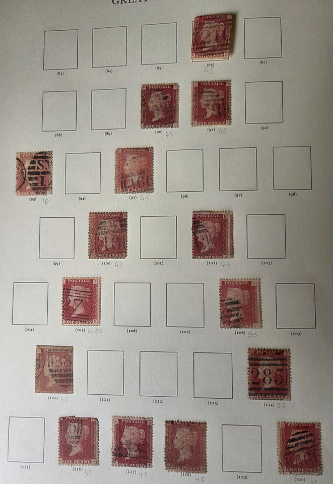 GB, 33 x 1d Reds with Plate Numbers, | eBay UK