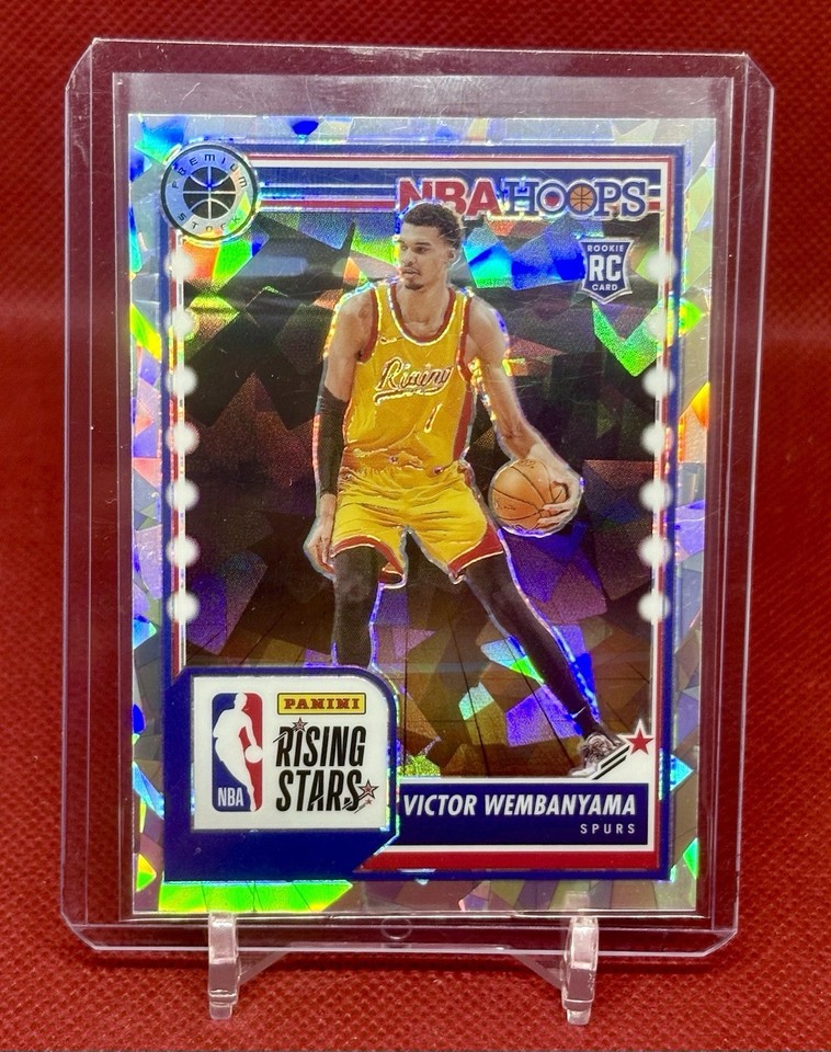 2023-24 NBA HOOPS PREMIUM STOCK VICTOR WEMBANYAMA RISING STARS ICE ...