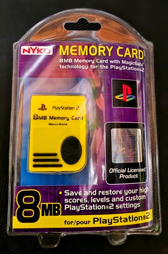 Nyko 8MB Memory Card Yellow for Sony PlayStation 2 PS2 - Sealed In Box ...