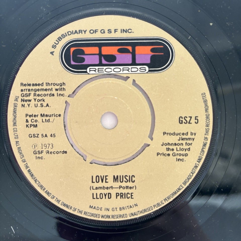 Lloyd Price – Love Music/ Just for baby - Original UK GSF 7" -GSZ 5 ...