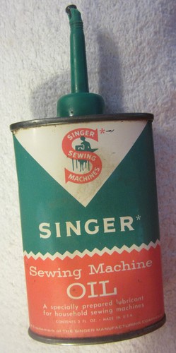 3 oz SINGER Oil Oiler Tin Can Sewing Machine older Logo USA vtg ad | eBay