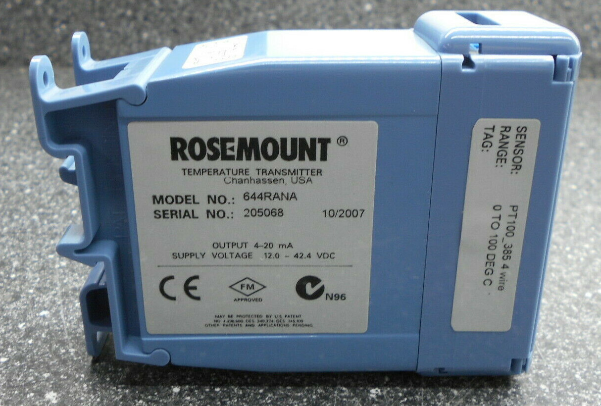 ROSEMOUNT 644R 4-20mA 12.0-42.4VDC 0-100°C TEMPERATURE TRANSMITTER | eBay