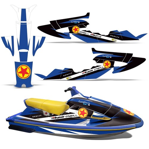 Décalque Graphisme Kit Pour Yamaha Jet Ski Drapé Jetski Vague 700/1100 ...