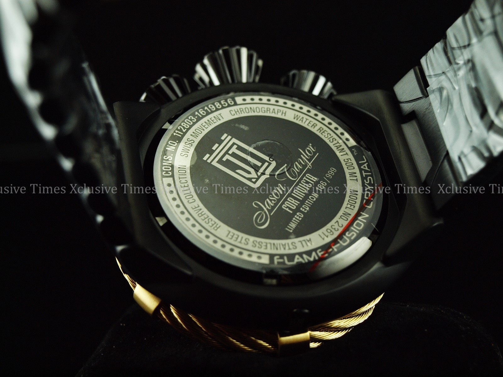 Invicta Reserve 56mm Gold&black JT Thunderbolt Limited Ed Swiss Chrono ...