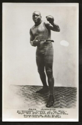 1910 Image JACK JOHNSON Heavyweight Champion Boxing Real Photo Postcard ...