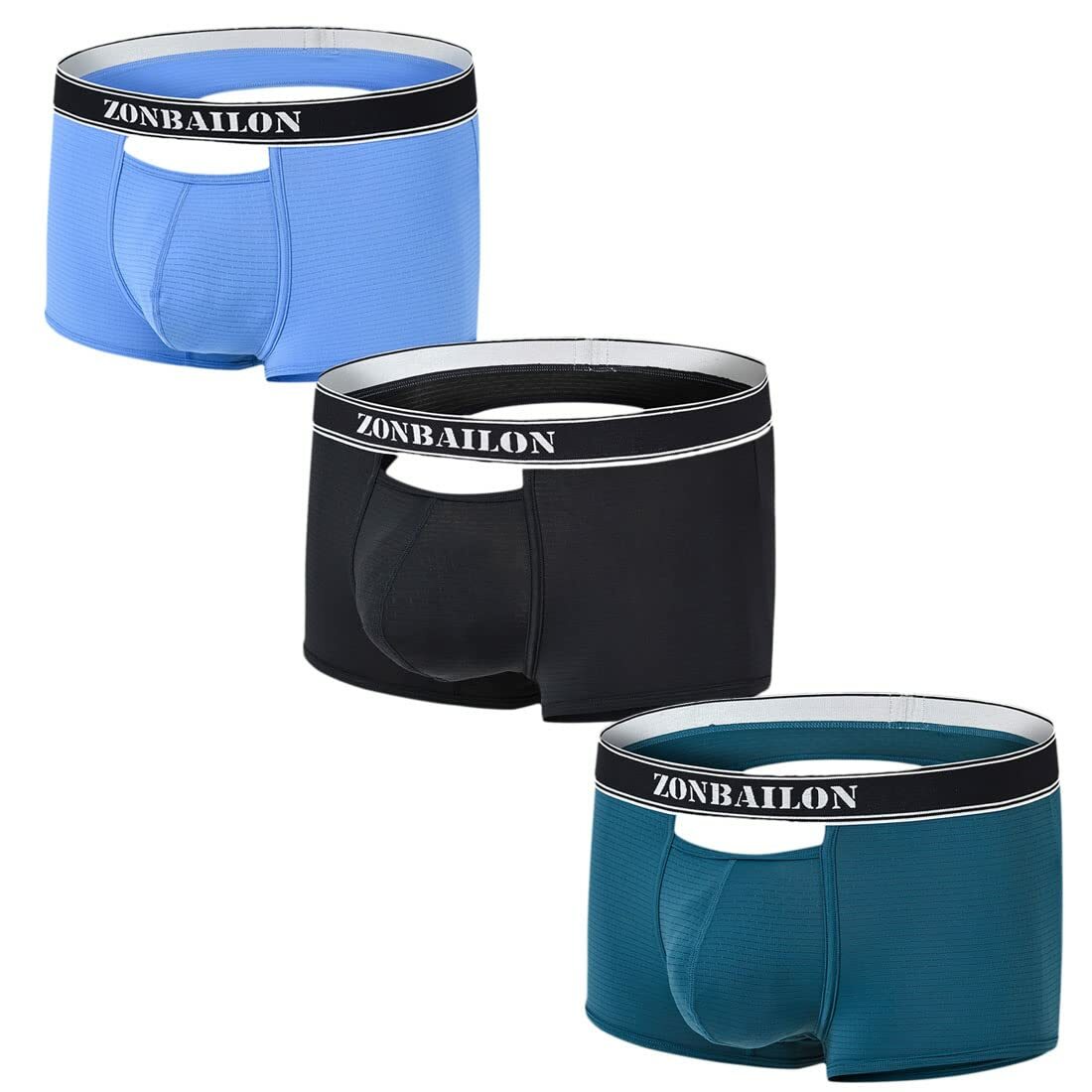 ZONBAILON Men's Sexy and Comfortable Big Bag Open Boxer Briefs Soft and ...