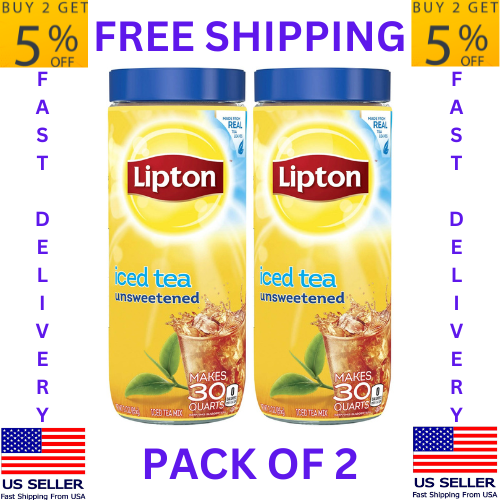 Pack Of 12 Lipton Black Iced Tea Mix Cans Unsweetened Caffeinated 3 Oz ...