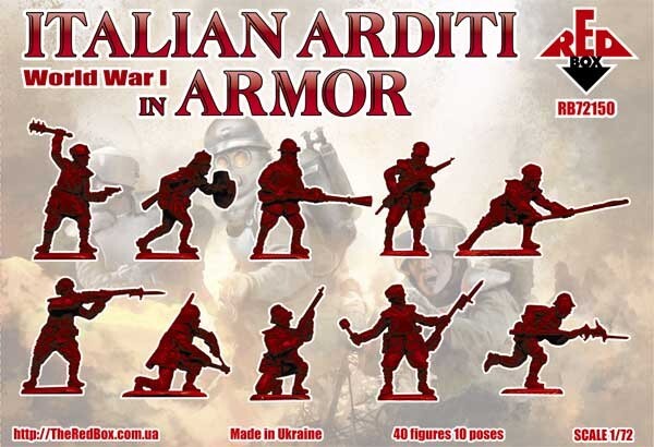 Italian Arditi in armor WWI era (40 figures, 10 poses) 1/72 RedBox ...