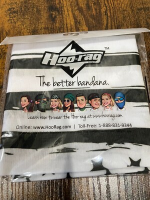 Hoo-Rag Hoo Rag The Better Bandana Unisex Black and White Stars and ...