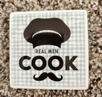 Kitchen Magnet " Real Men Cook " 3 x 3 in Funny Humor Laugh Clever | eBay