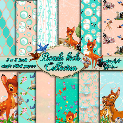 Bambi paper pads, kids paper pads, scrapbooking paper, crafting paper ...