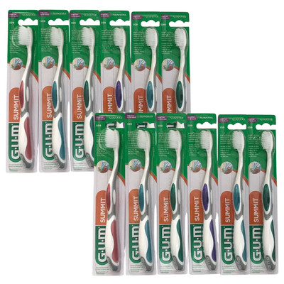 12-Pack GUM Summit Soft Bristle Toothbrush Compact Head, 509P For ...