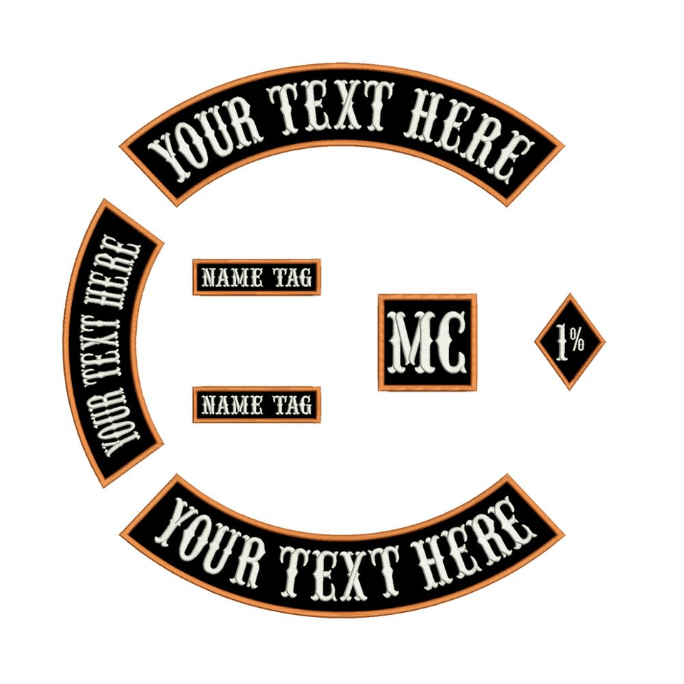 Custom Rocker Embroidered Patches MC Motorcycle Club Biker 7PCS a Set ...