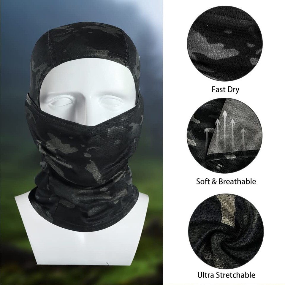 Camo Balaclava Face Mask UV Protection Ski Sun Hood Tactical Masks for ...