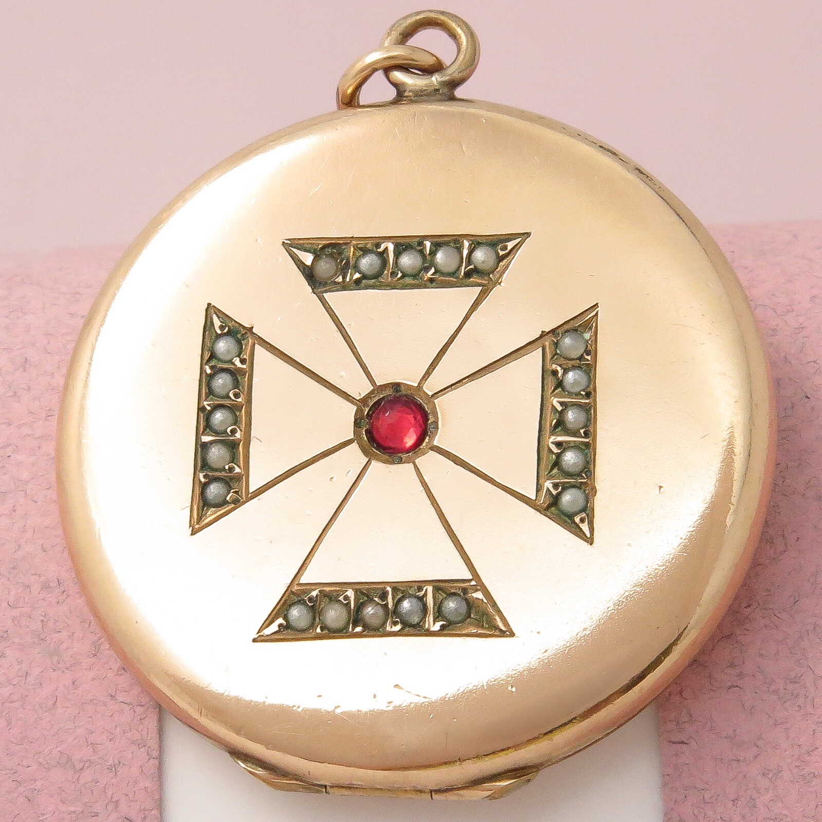 Antique Victorian Maltese Cross Rose Gold Filled Past… - Gem