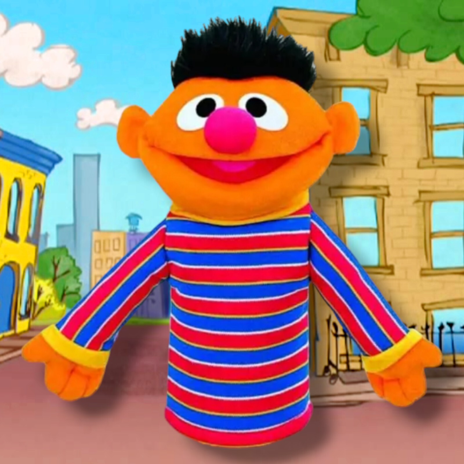 2011 Gund Sesame Street Ernie Muppet 10" Hand Puppet New Factory Sealed ...