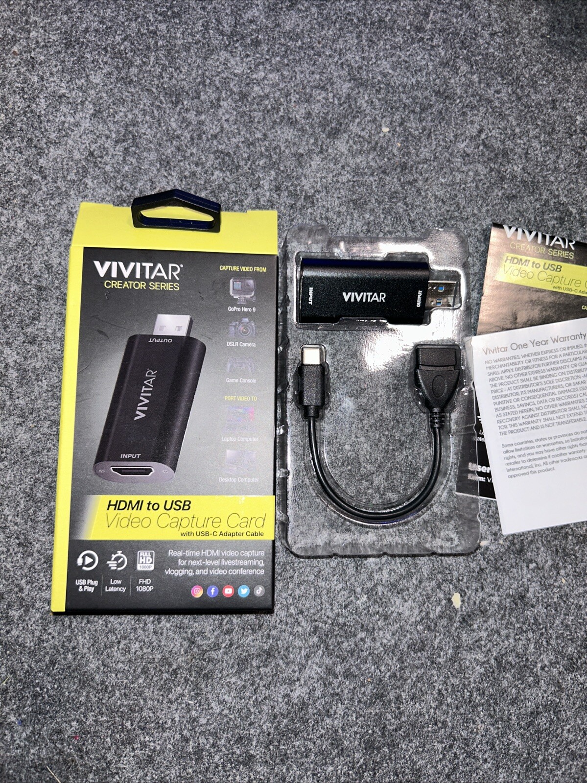 Vivitar Creator Series HDMI to USB Video Capture Card with USB-C ...