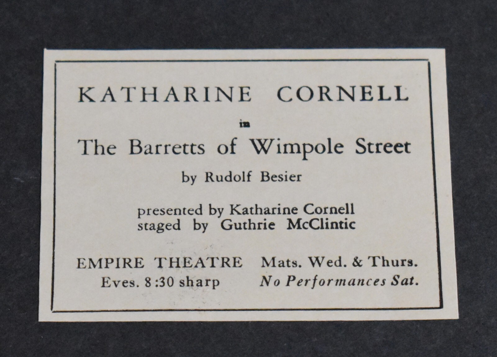 1931 Print Ad New York Empire Theatre Katharine Cornell Barrets of ...