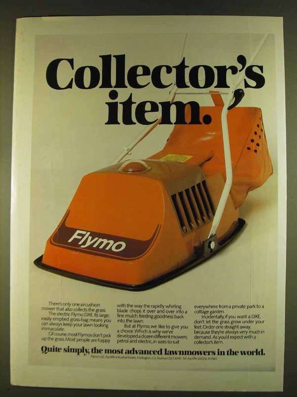 1980 Flymo DXE Lawn Mower Ad - Collector's Item | eBay