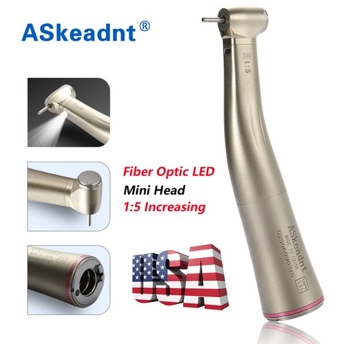 Dental 1:5 Increasing Contra Angle Optic Handpiece Fit NSK Motor Mini ...
