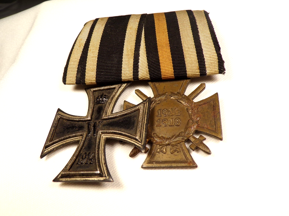 WW1 German 2 Medal Clasp Iron Cross with Honor Cross w/Cross Swords F ...