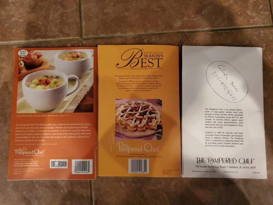 Pampered Chef Season Best 1998 2001 2009 Vintage Cookbook Recipe ...