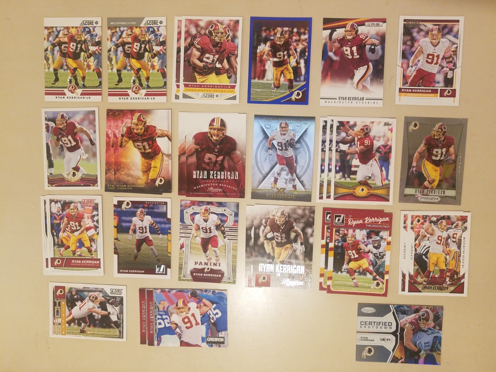 31 Ryan Kerrigan Football Cards W Inserts Washington Redskins Purdue ...