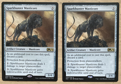 MTG Sparkhunter Masticore Core Set 2021 240/274 Regular Rare (2 Copies ...