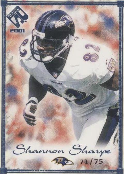 2001 Pacific Private Stock - Shannon Sharpe #9 Blue Framed /75 for sale ...